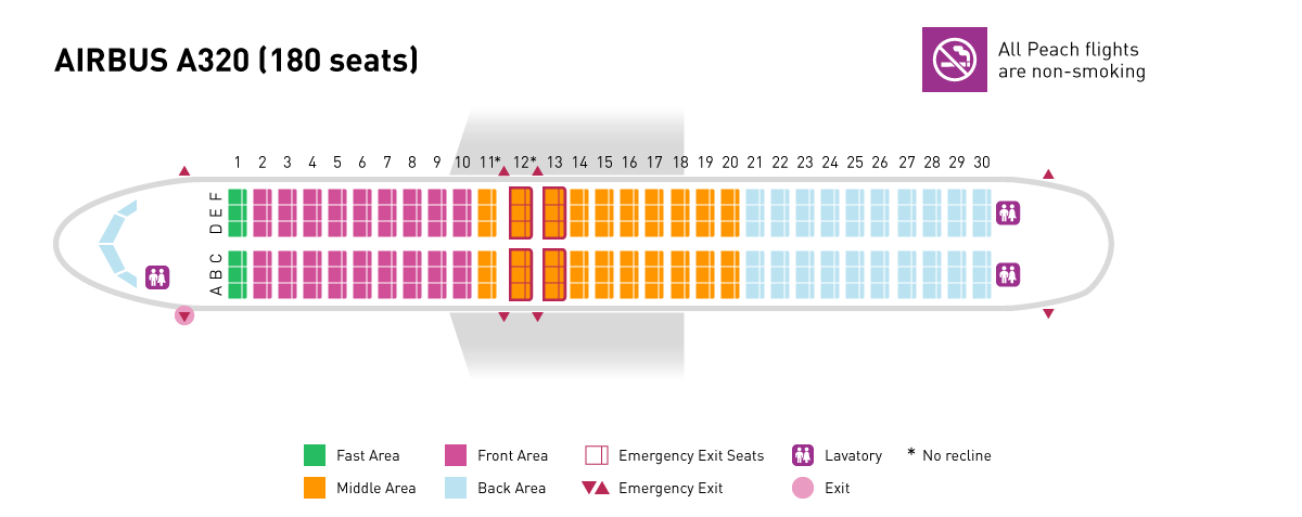 Aircraft & Seat Map | Peach Aviation